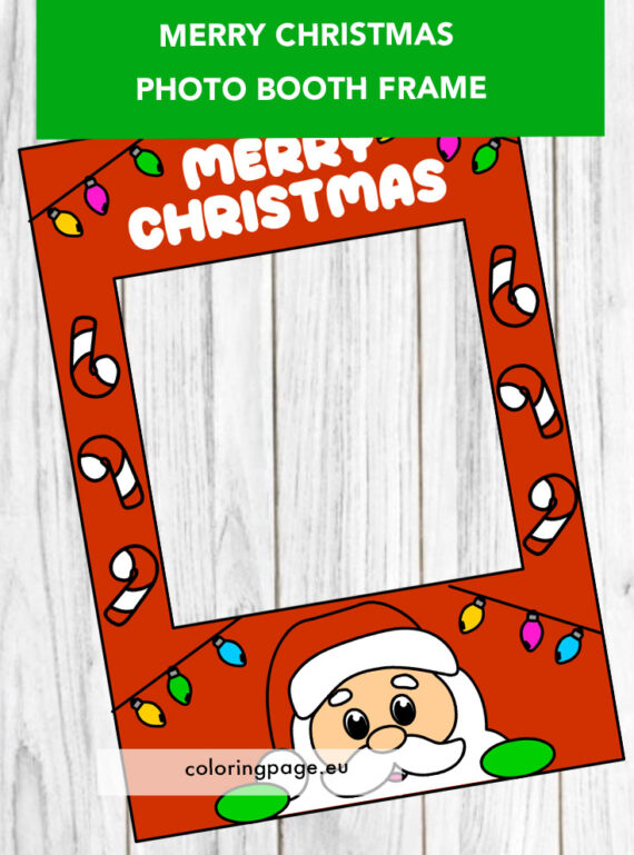 Merry Christmas Photo Booth frame | Coloring Page
