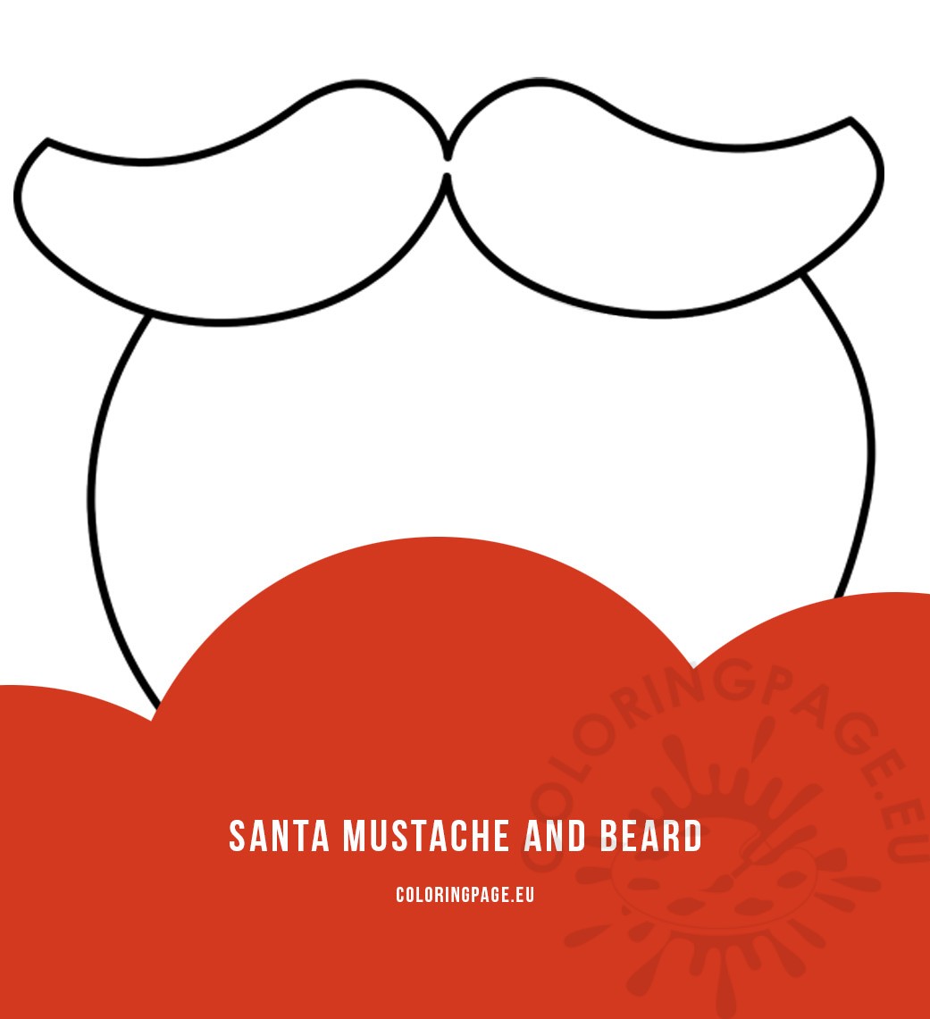 Printable Santa Mustache and Beard | Coloring Page