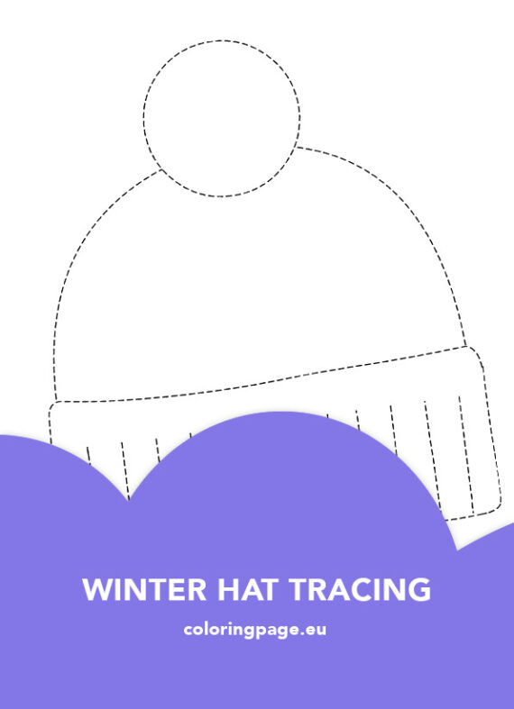 Winter hat tracing | Coloring Page