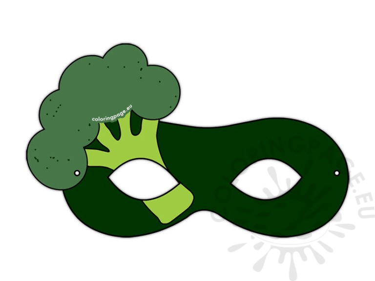 Broccoli mask | Coloring Page