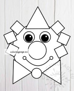 Clown from geometric shapes | Coloring Page