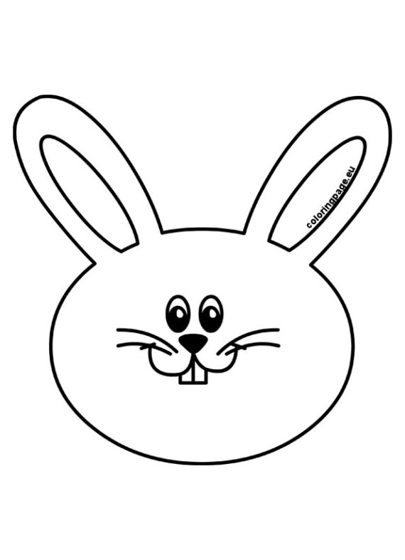 Cute bunny face template | Coloring Page