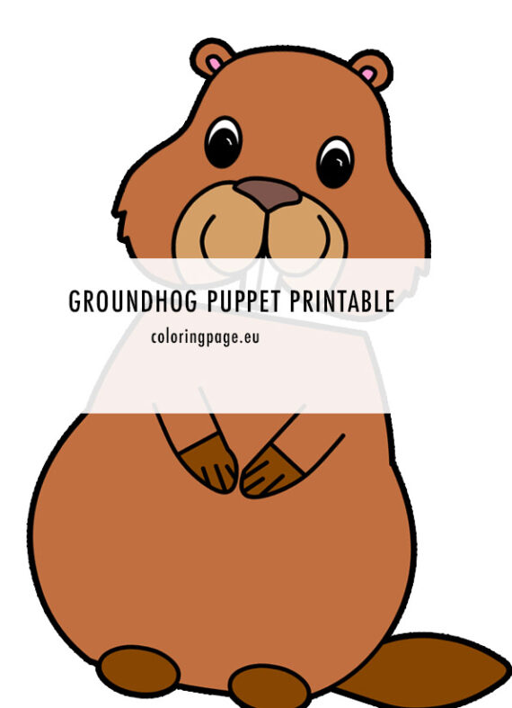 Groundhog puppet printable | Coloring Page