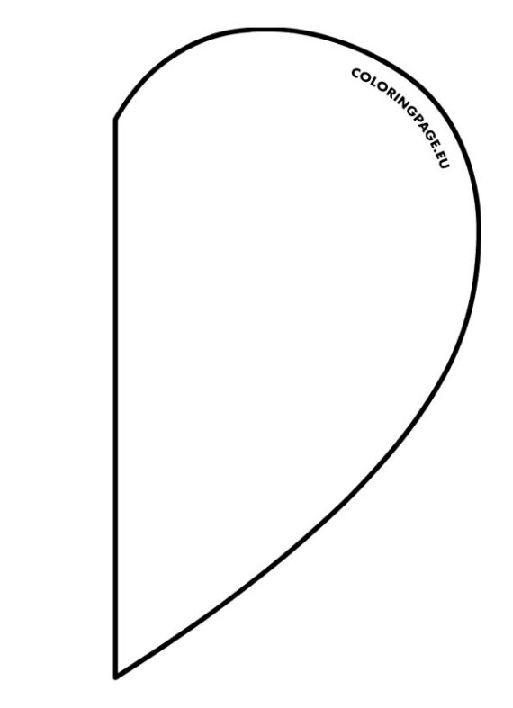 Half heart right side | Coloring Page