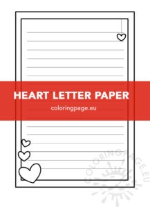 Heart Letter Paper | Coloring Page