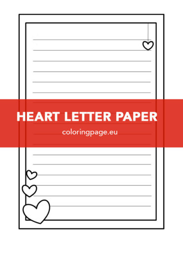 Heart Letter Paper | Coloring Page