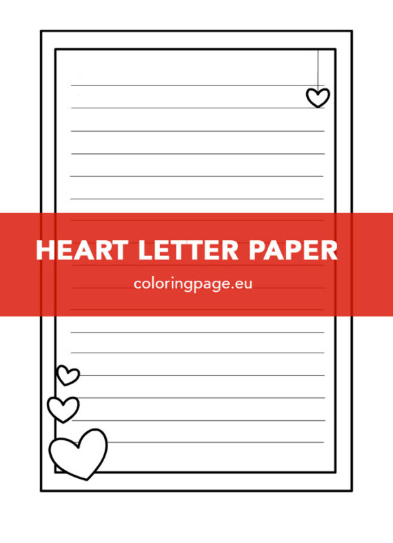 Heart Letter Paper | Coloring Page