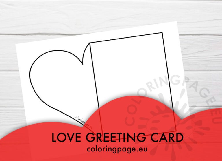 Love Greeting Card template | Coloring Page
