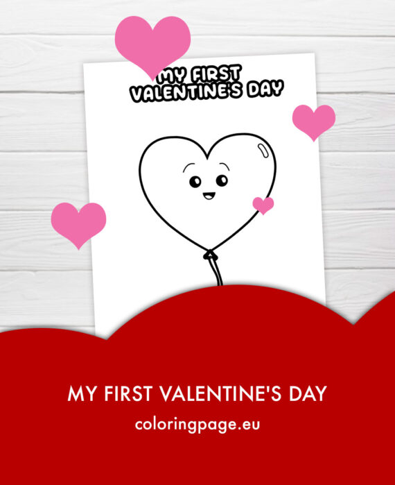 My First Valentine's Day | Coloring Page