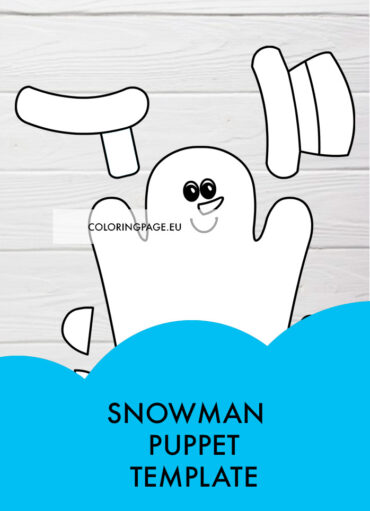 Snowman Hand Puppet template | Coloring Page