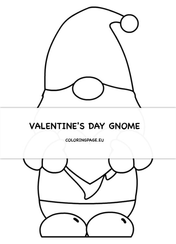 Gnome with heart | Coloring Page
