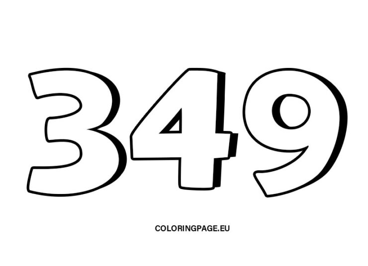 349 number | Coloring Page