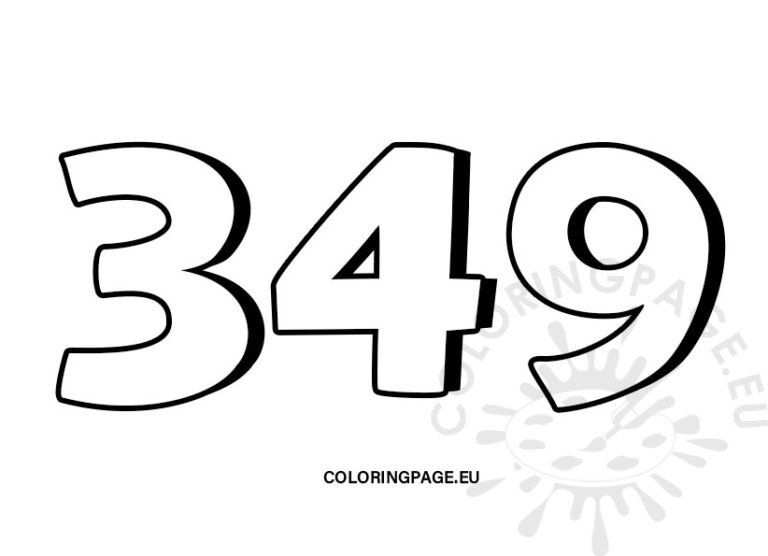 349 number | Coloring Page