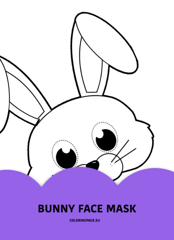 Bunny face mask | Coloring Page