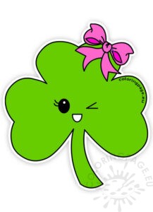 Clover with bow | Coloring Page