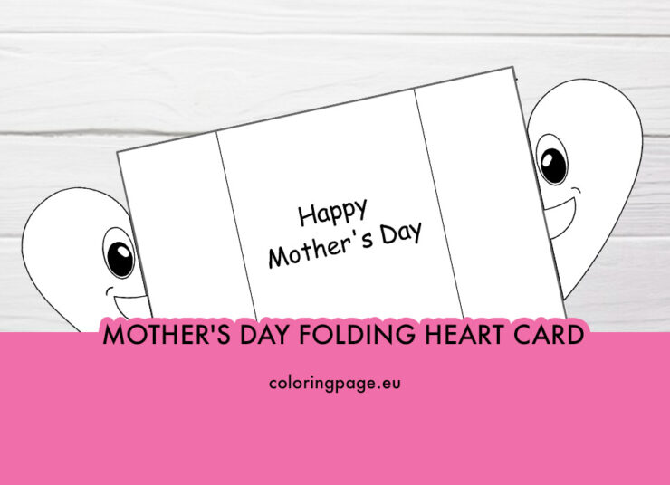 Mother's Day Folding Heart Card | Coloring Page