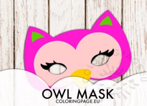 Owl paper mask | Coloring Page