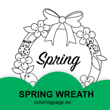 Paper Spring Wreath | Coloring Page