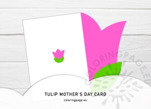 Tulip Mother's day card | Coloring Page