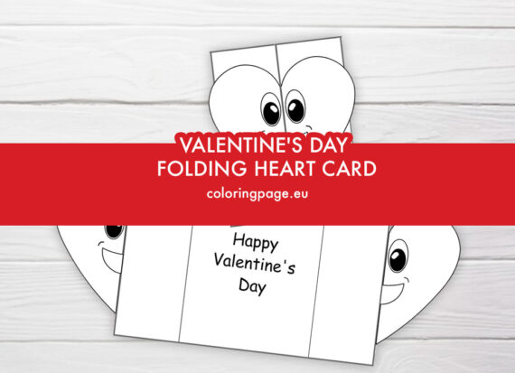 Valentine's Day Folding Heart Card | Coloring Page