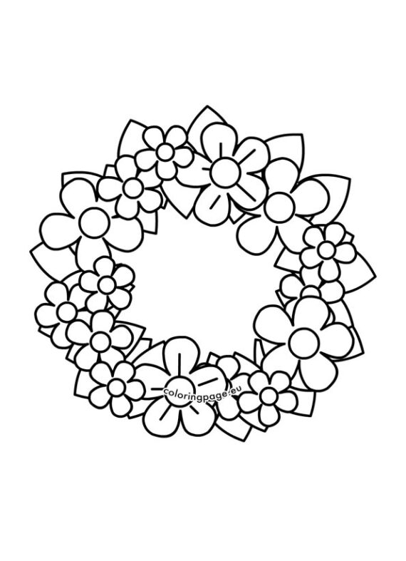 Flower wreath | Coloring Page