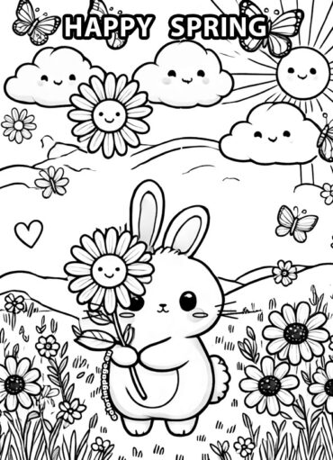 Happy Spring | Coloring Page