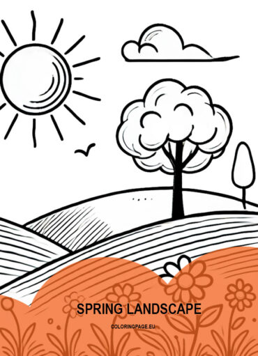 Spring Landscape | Coloring Page