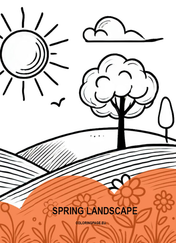 Spring Landscape | Coloring Page
