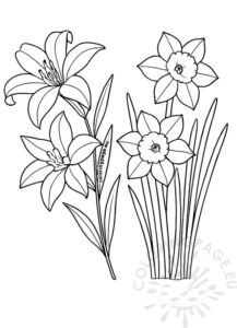 Printable Easter flowers | Coloring Page
