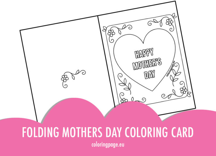 Folding Mothers day coloring card | Coloring Page