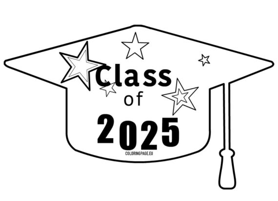 Graduation cap 2025 | Coloring Page