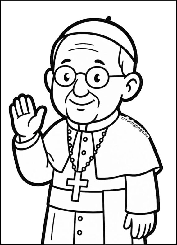 Pope Francis for kids | Coloring Page