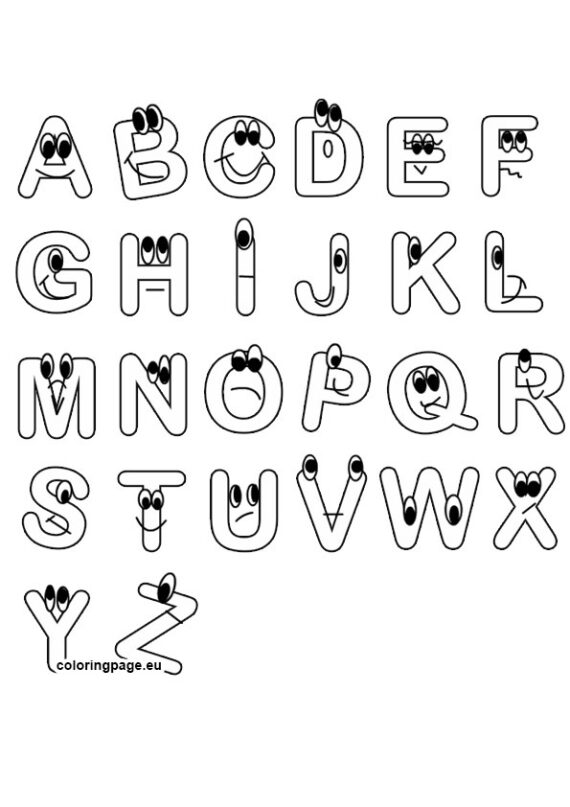 Cartoon Alphabet | Coloring Page