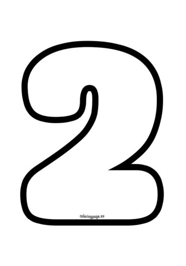 Printable Bubble Number 2 | Coloring Page
