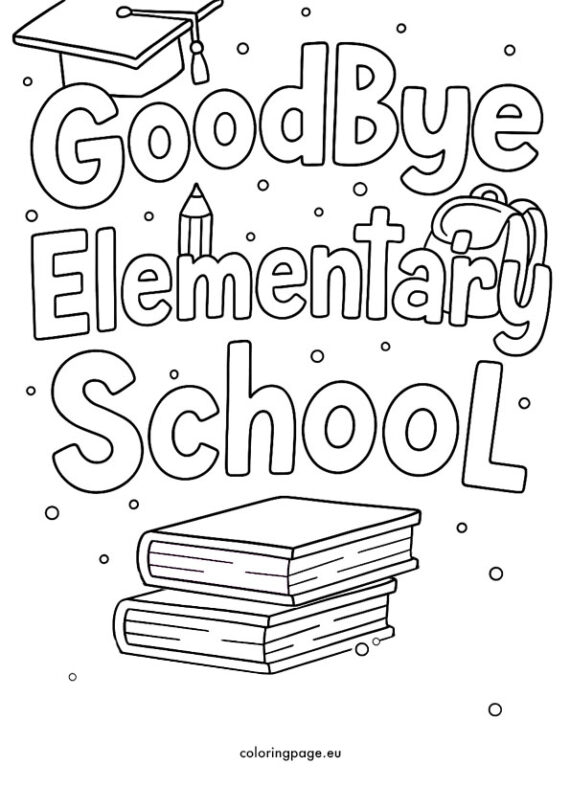 Goodbye Elementary School | Coloring Page