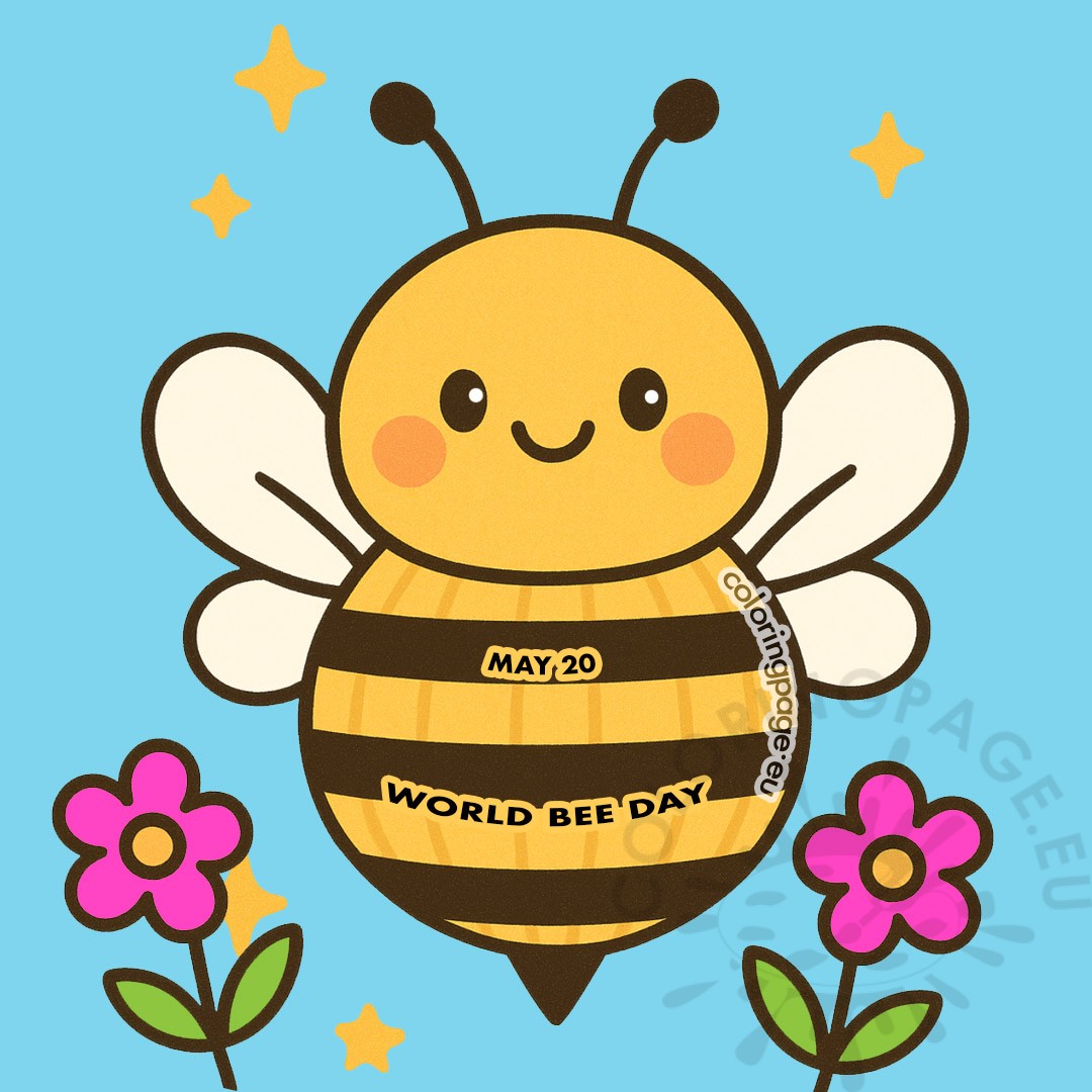 May 20 World bee day | Coloring Page