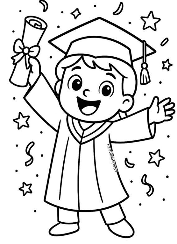 Student graduate | Coloring Page