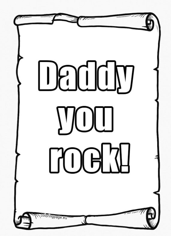 Daddy you rock | Coloring Page