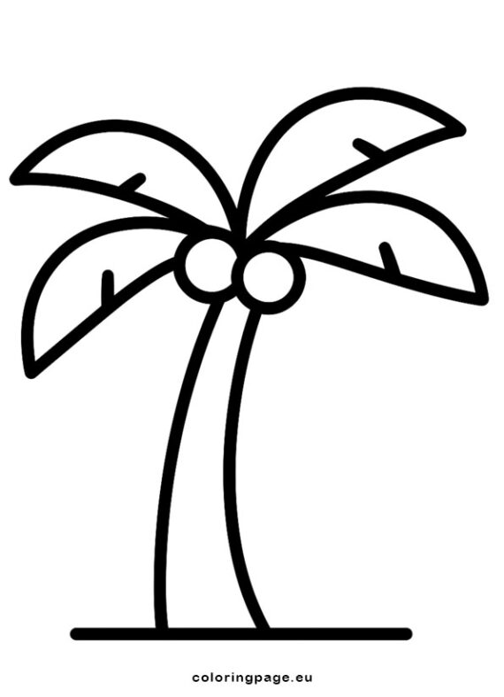 Simple palm tree | Coloring Page