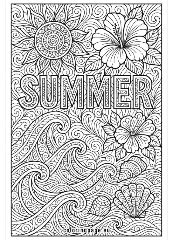 Summer zentangle | Coloring Page