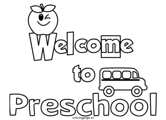 Welcome to Preschool | Coloring Page