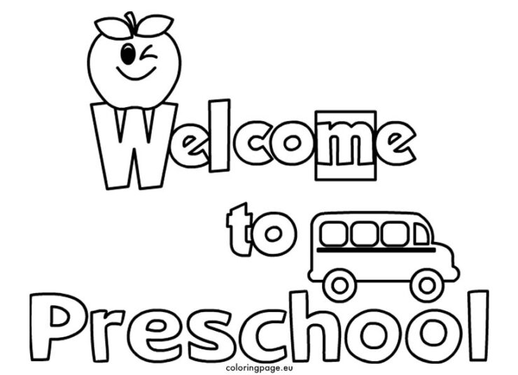 Welcome to Preschool | Coloring Page