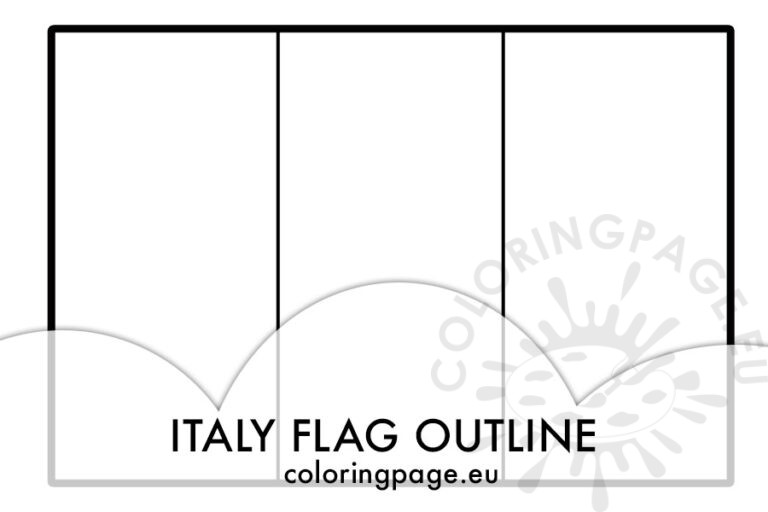 Italy flag outline | Coloring Page