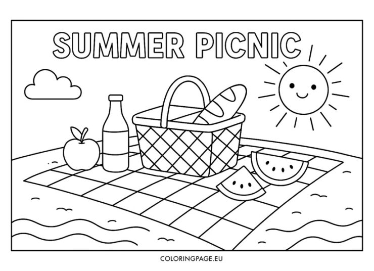 Summer Picnic | Coloring Page