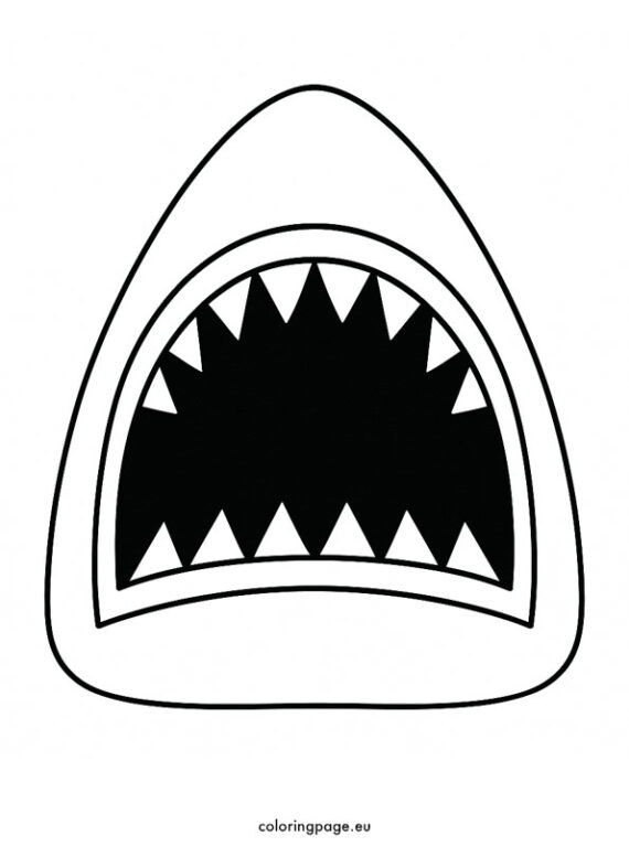 Shark open mouth | Coloring Page