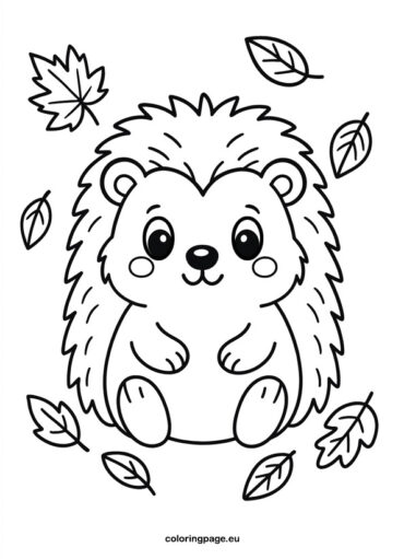 Hedgehog in autumn | Coloring Page
