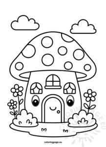 Mushroom house | Coloring Page