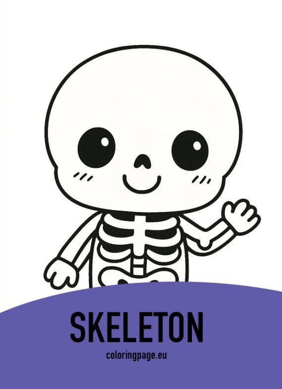 Cute Skeleton | Coloring Page