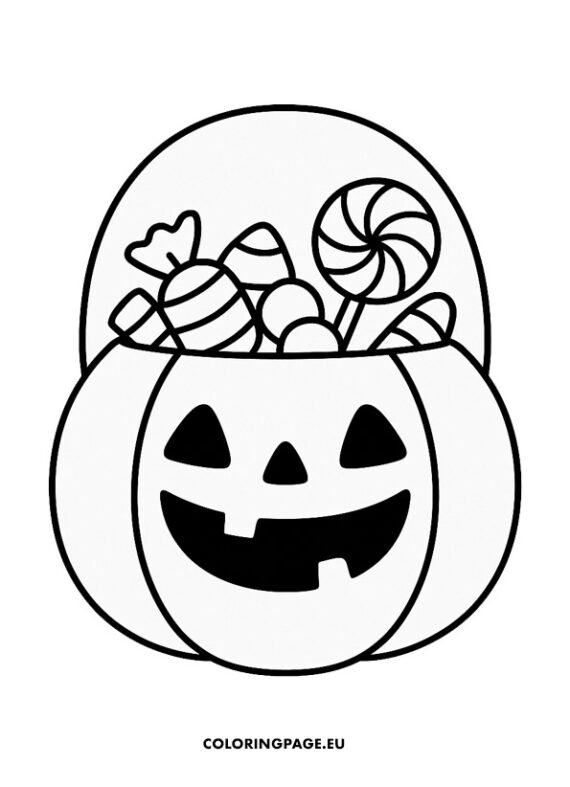 Printable Halloween Candy Bucket | Coloring Page