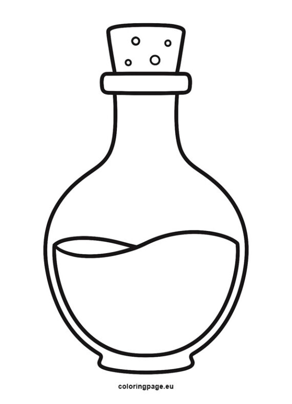 Magic potion bottle template | Coloring Page